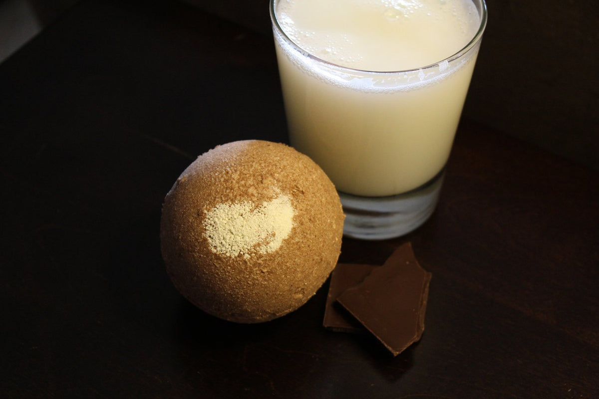 Chocolate Milk Bath Bomb with Toy — Butter Me Up Organics